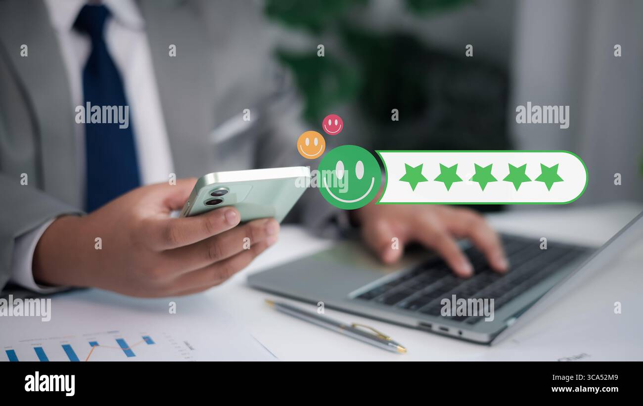 Concept for positive customer experience, service quality, and business ...