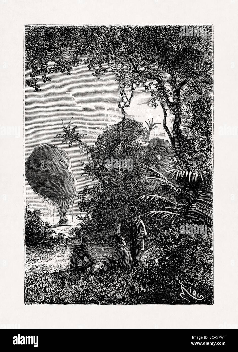 Illustration by Édouard Riou depicting the crew of the Victoria resting ...