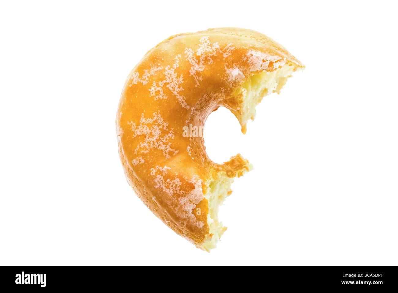 Bitten tasty donut isolated on white background Stock Photo - Alamy