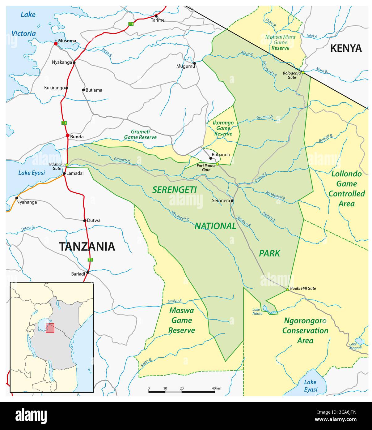 In africa national park Cut Out Stock Images & Pictures - Alamy