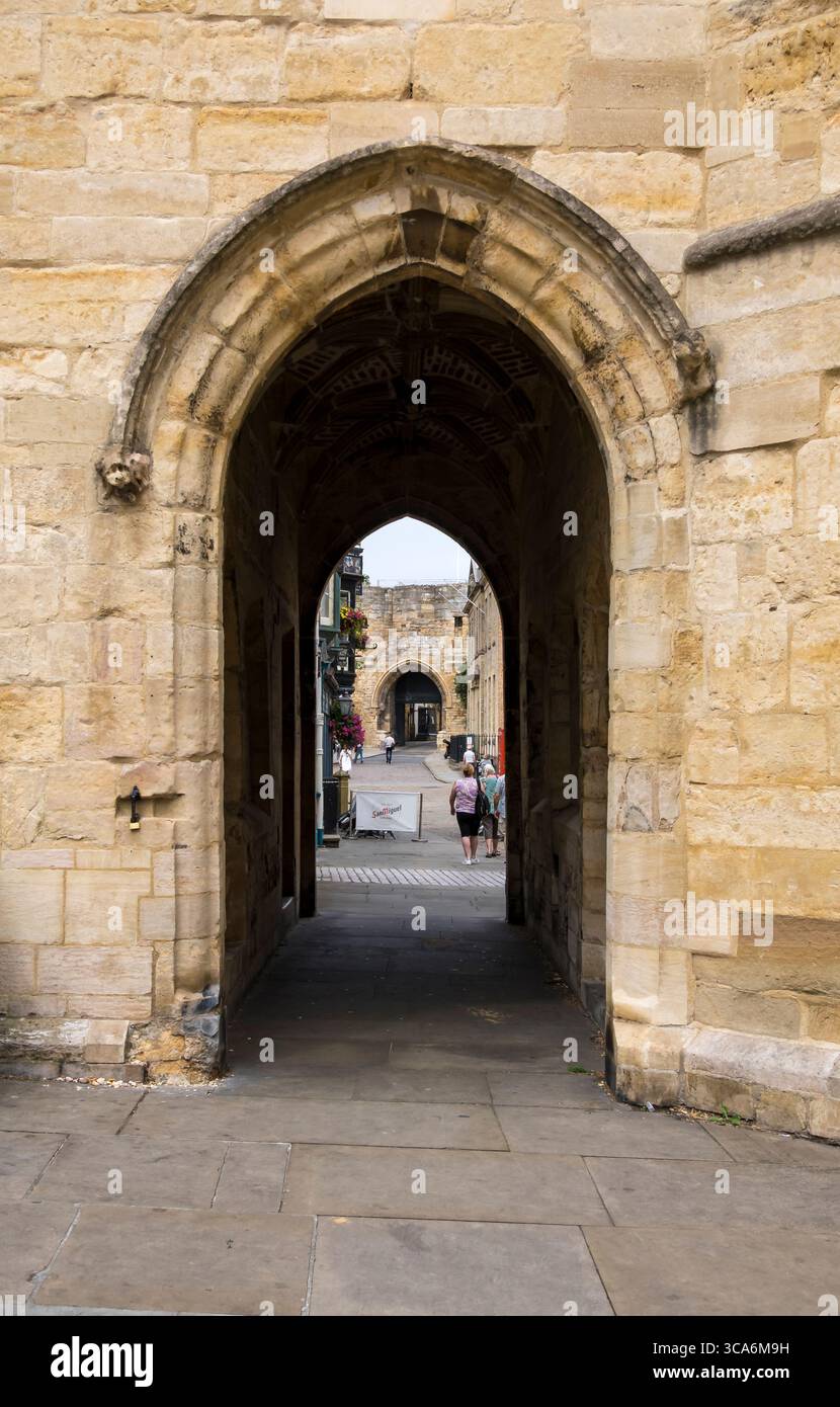 View through Exchequer Gate pedestrian arch to Castle east gate ...