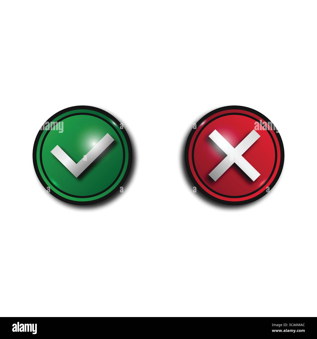Tick cross 3d Stock Vector Images - Alamy