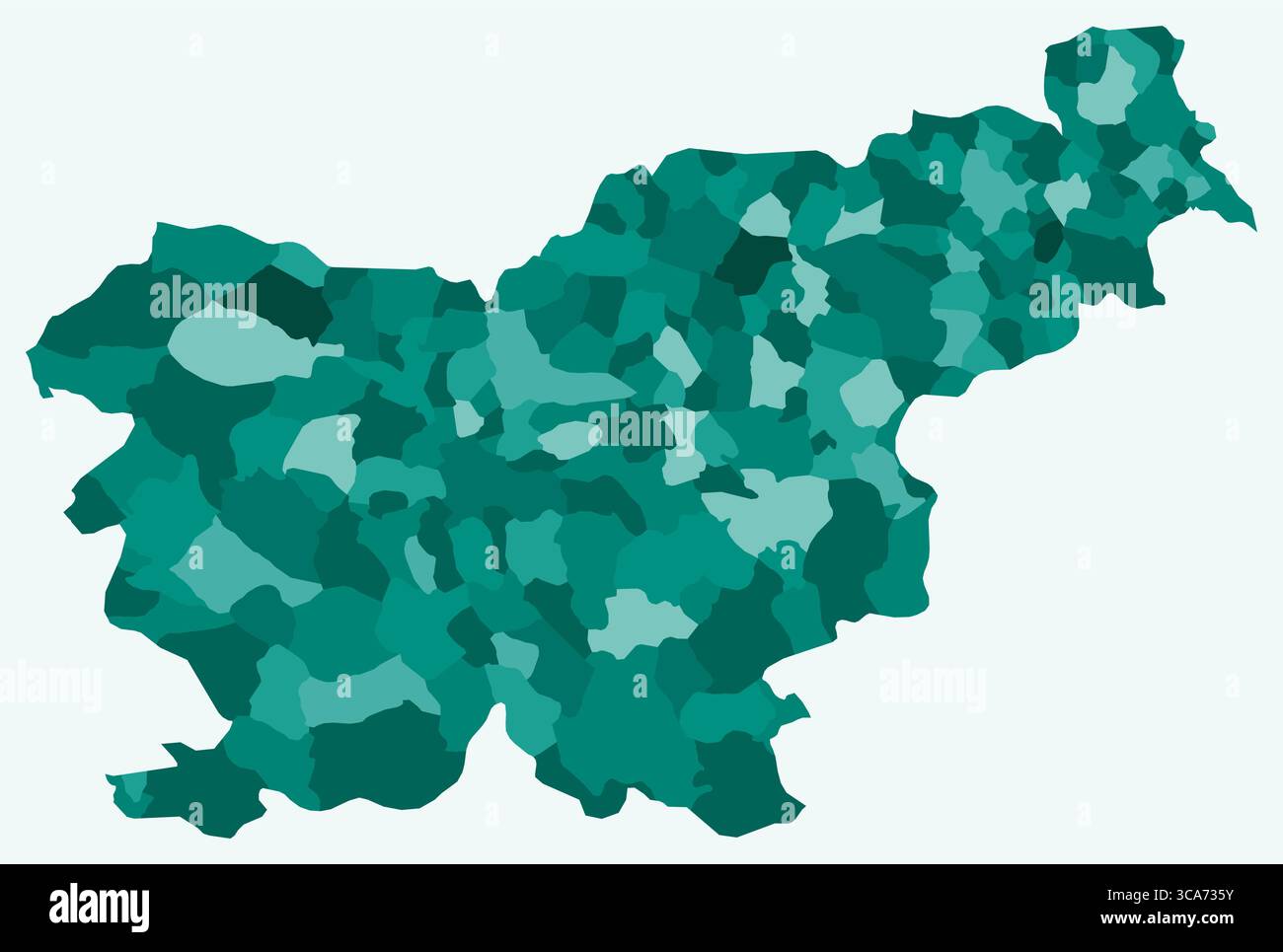 Map of Slovenia with regions. Just a simple country border map with ...