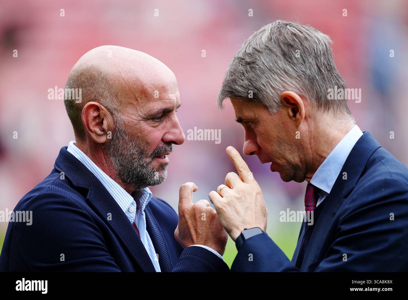 Aston Villa president of football operations Monchi (left) and Roma ...