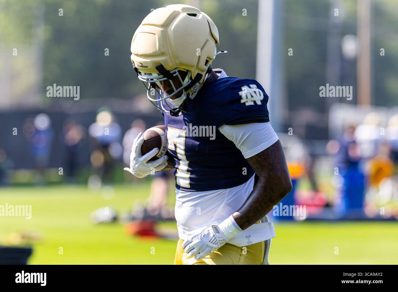 August 06, 2025: Notre Dame tight end Ty Washington (7) during the ...