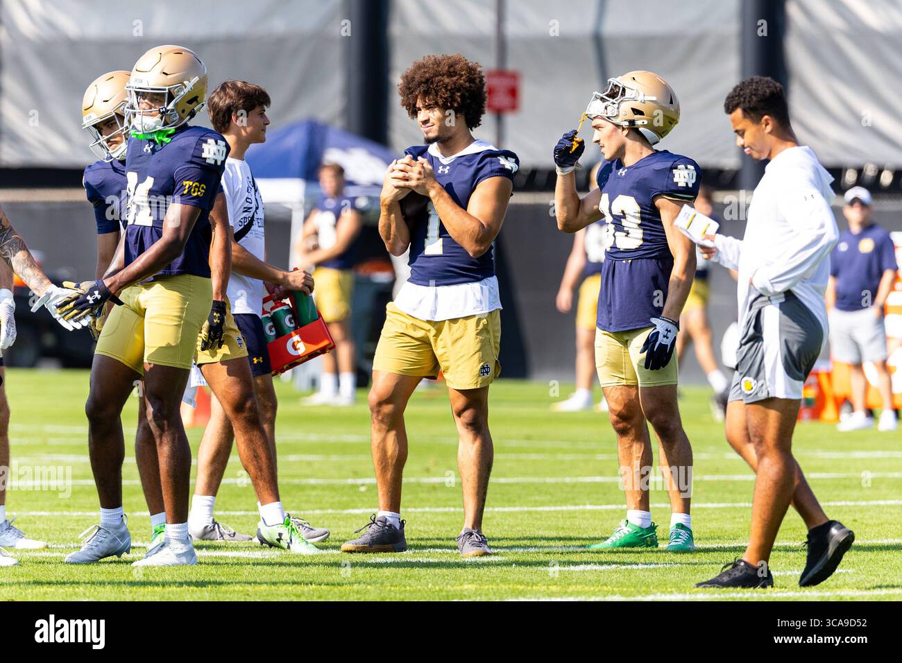 August 06, 2025: Notre Dame wide receiver Jaden Greathouse (1) during ...