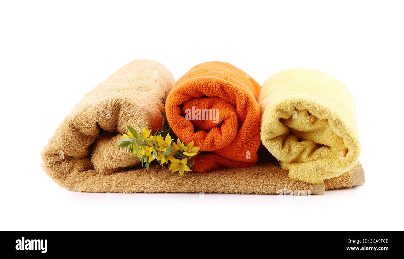 White towels flowers on Cut Out Stock Images & Pictures - Alamy