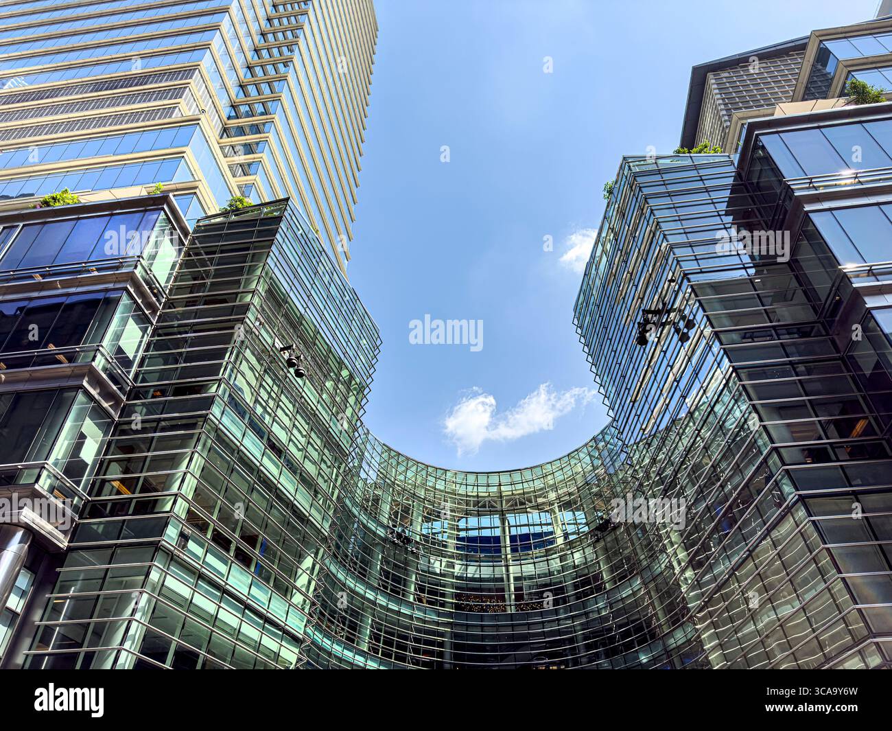 Low angle view of Beacon Court at Bloomberg Tower, 731 Lexington Avenue ...