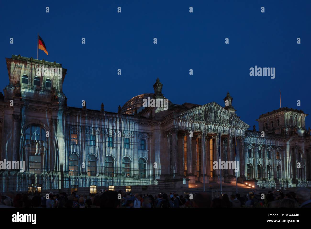 BERLIN, GERMANY - 20 JUNE 2025: The Reichstag in Berlin illuminated to ...