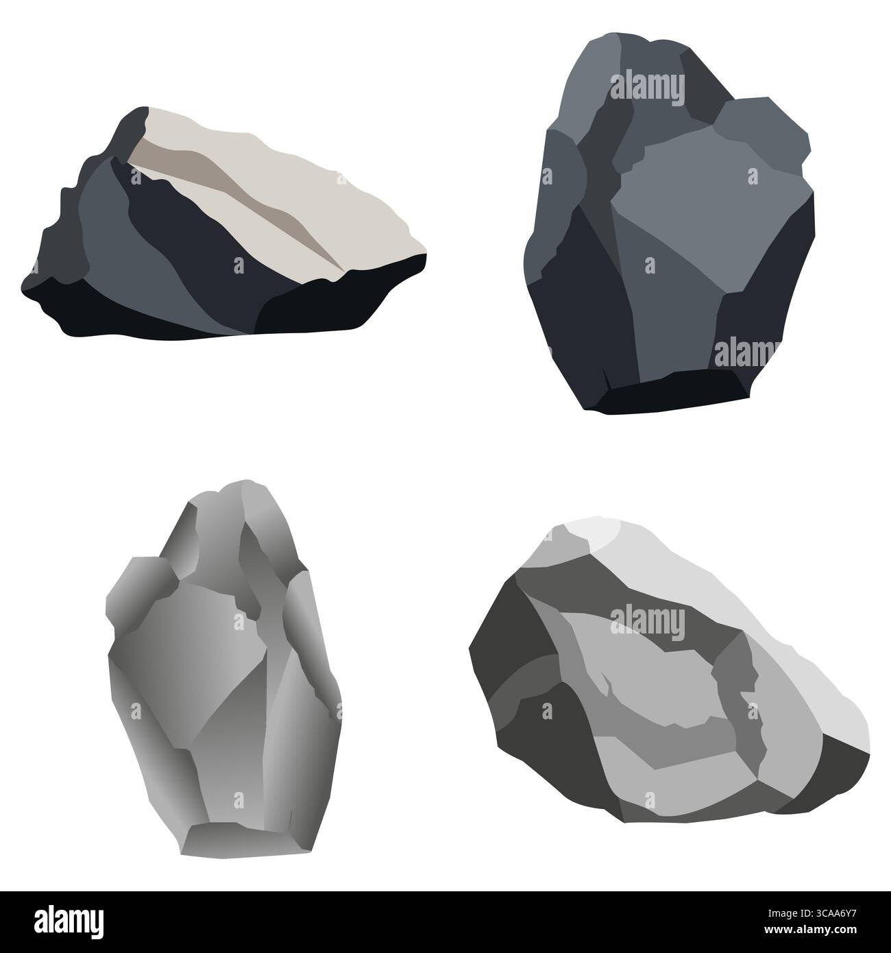 Rock icon. Stone mineral group. Rough surface texture. Vector geology ...