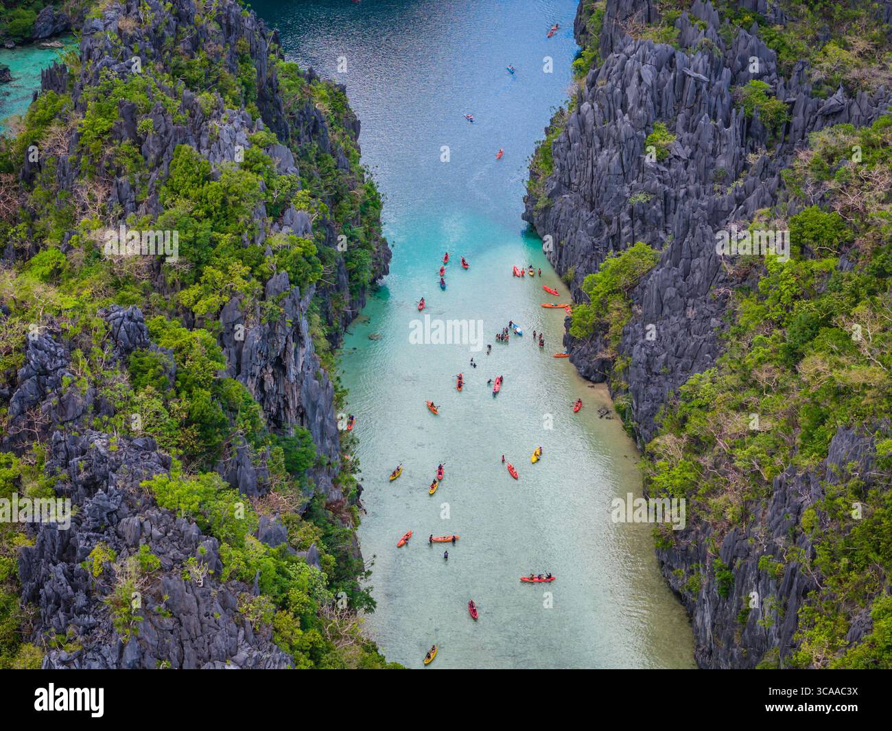 Big Lagoon and Small Lagoon at Miniloc Island near El Nido, Palawan ...