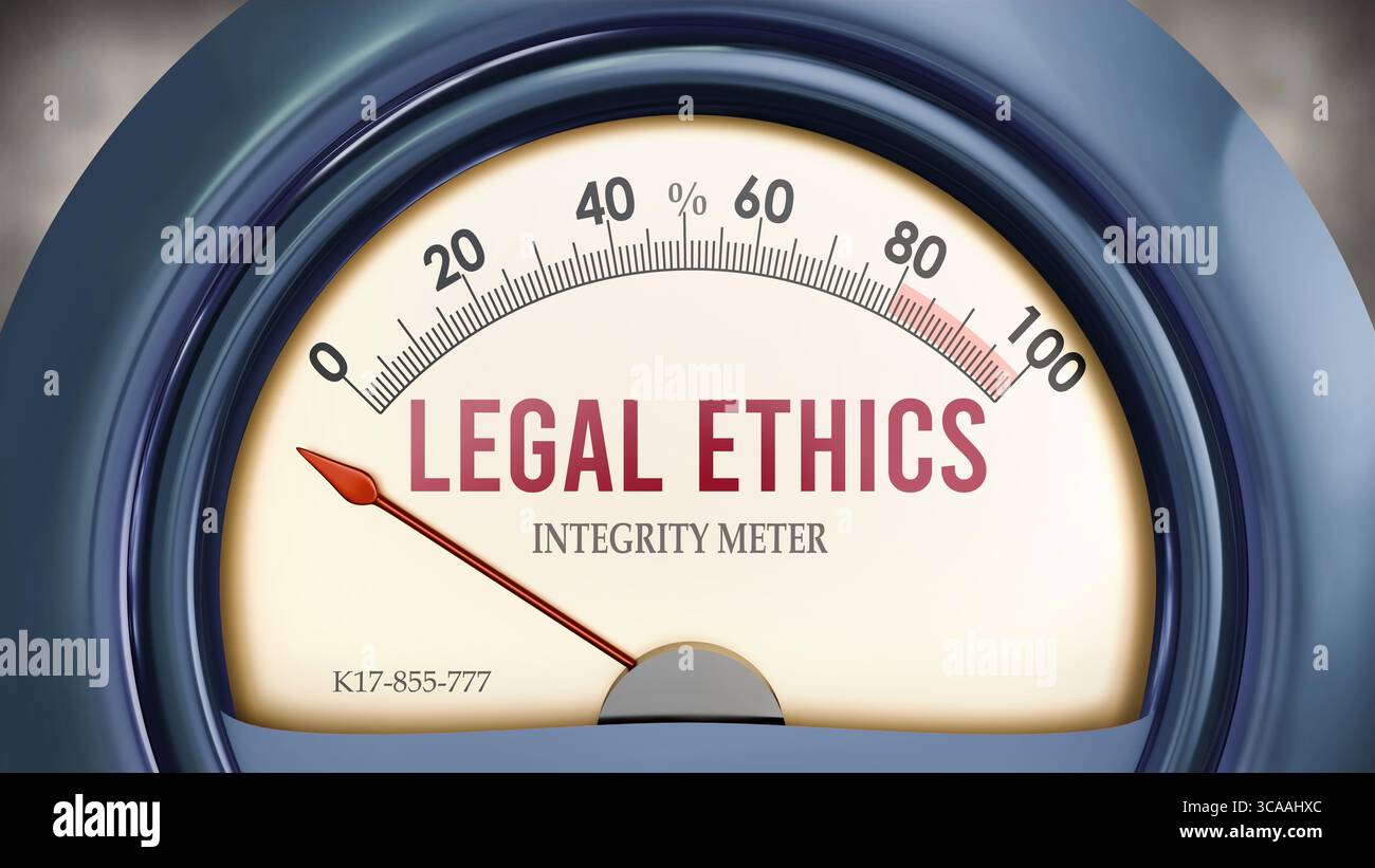 Legal ethics and integrity meter that hits less than zero hi-res stock ...