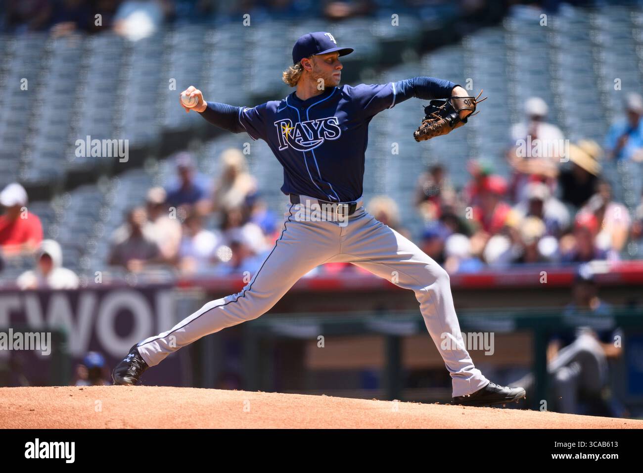 Tampa Bay Rays pitcher Shane Baz delivers during the first inning of a ...