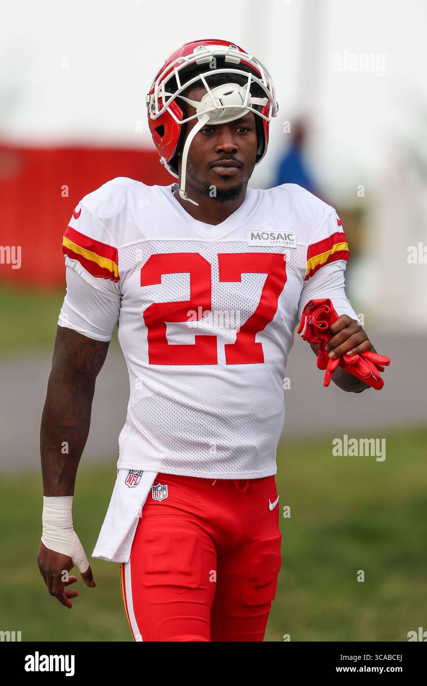 August 6, 2025: Kansas City Chiefs safety Chamarri Conner (27) walks ...