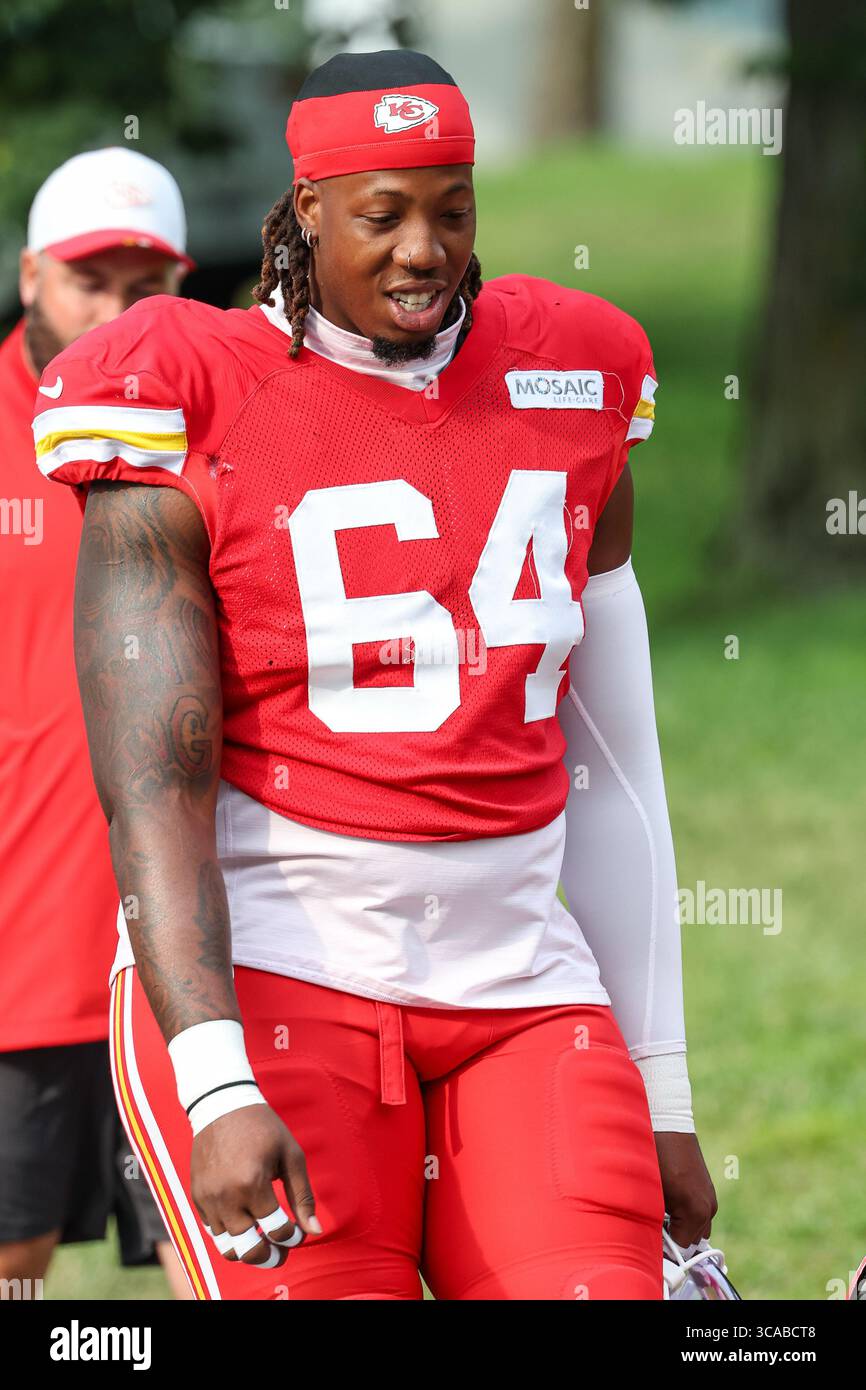 August 6, 2025: Kansas City Chiefs offensive tackle Wanya Morris (64 ...