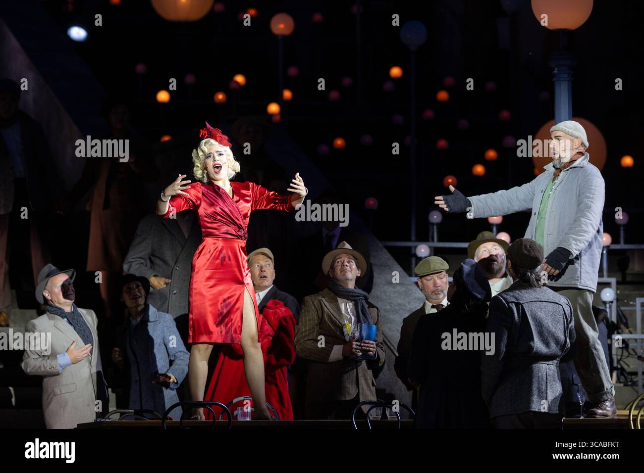 Erfurt, Germany. 06th Aug, 2025. The singers Candela Gotelli (Musetta ...