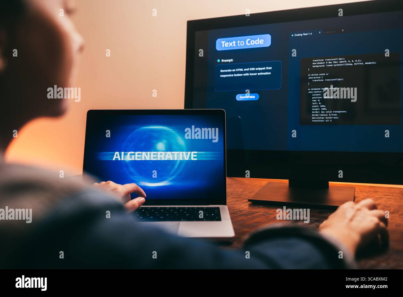 AI chat bot, Programmer using generative artificial intelligence for ...