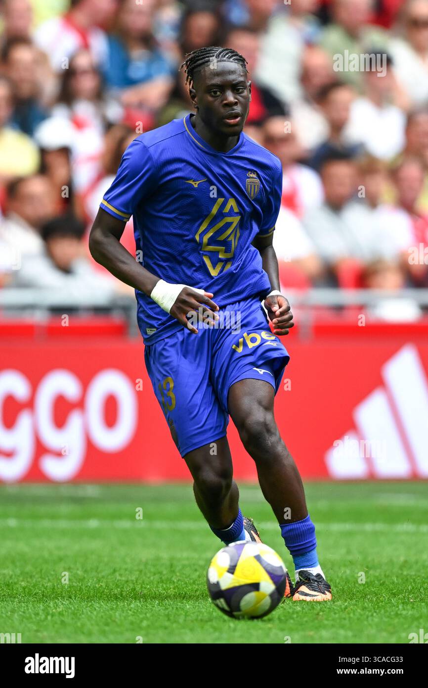 AMSTERDAM - Christian Mawissa of AS Monaco during the practice match ...