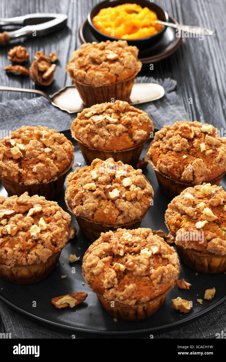 mashed sweet potato muffins with streusel nut topping and cream cheese ...