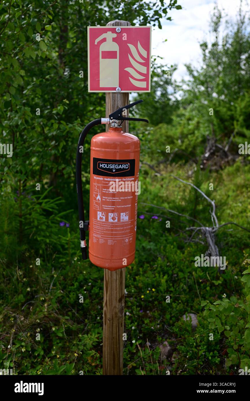 Rättvik, Dalarna, Sweden. June 29 2025. Fire Extinguisher Outside Of ...