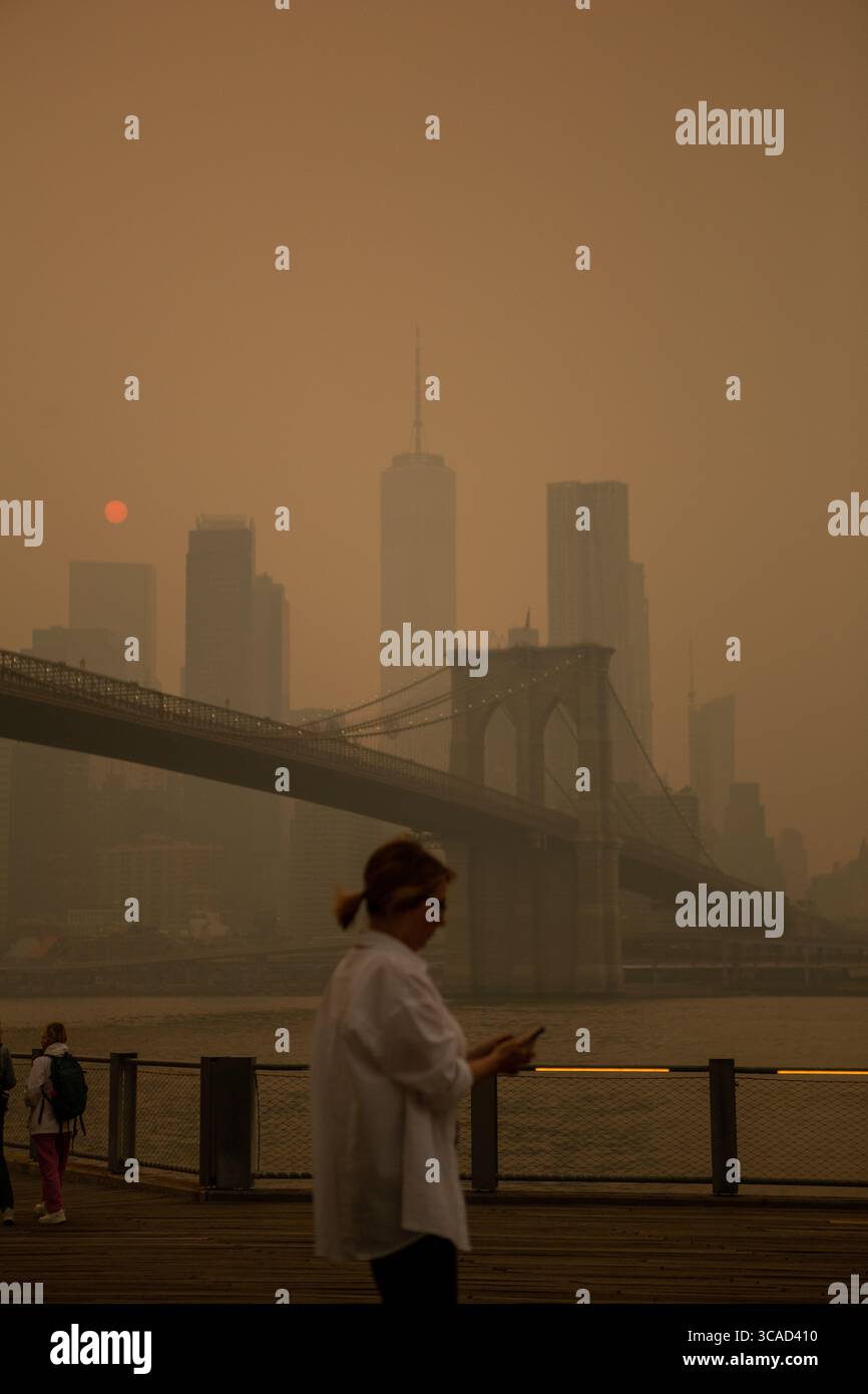 June 8, 2023: Hazy and dangerous fumes from ongoing wildfires in Canada have engulfed the skies ...