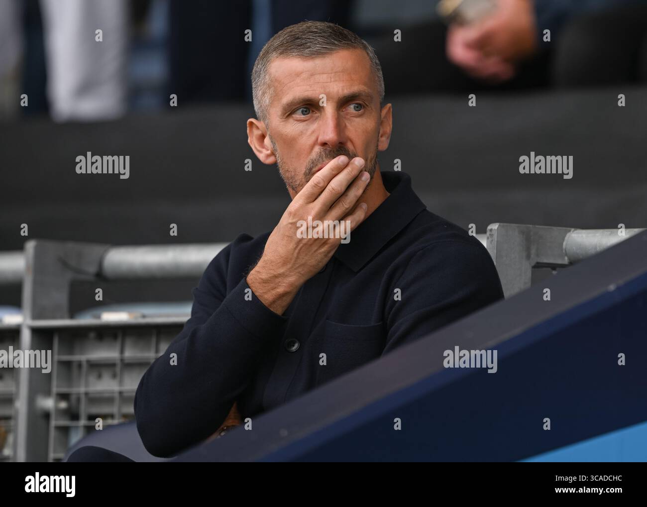 Joie Stadium, Manchester, England, 5th Aug 2025. Former footballer Gary ...