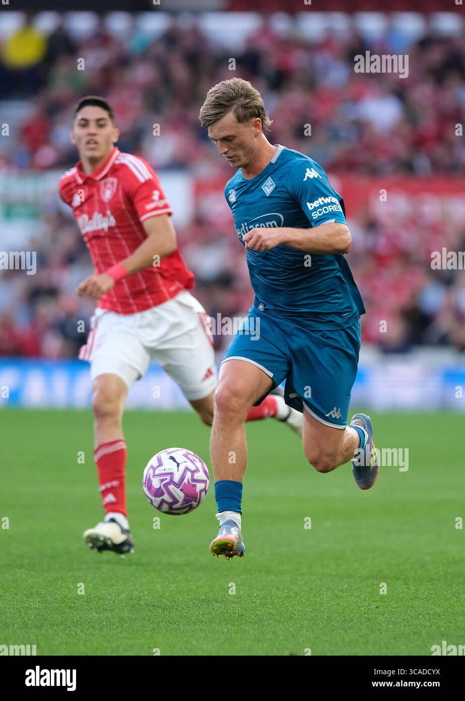 Albert Gudmundsson of ACF Fiorentina seen in action during the friendly ...