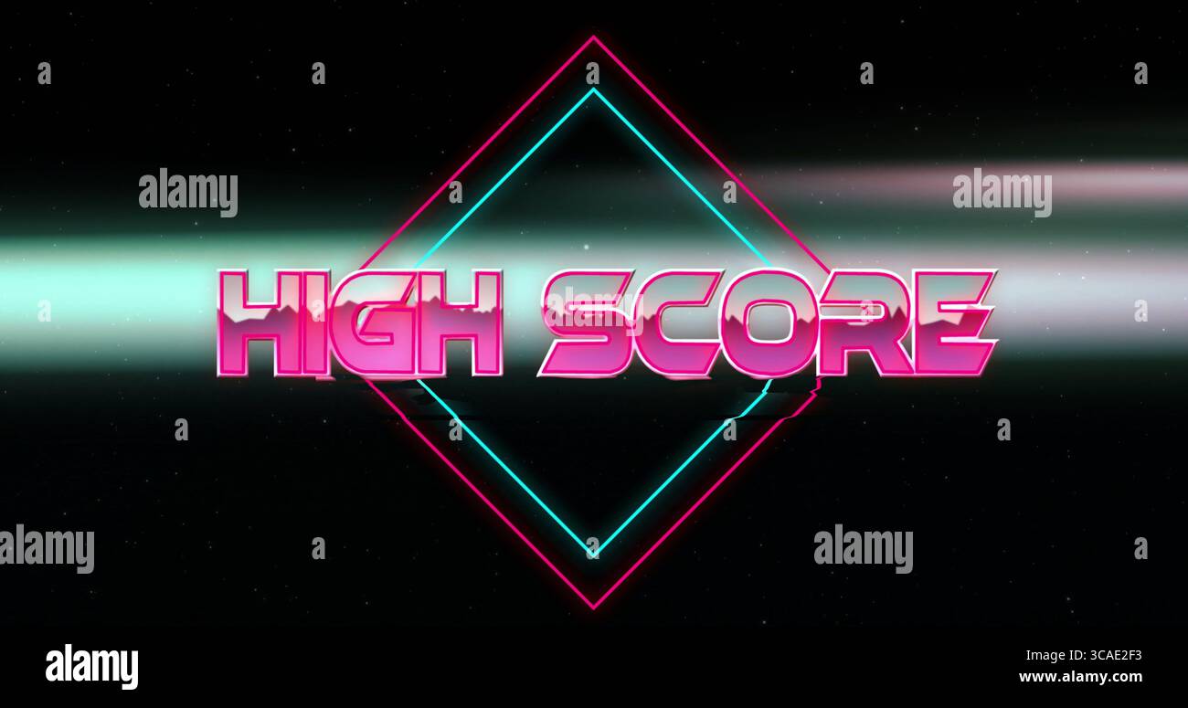 High score text in colorful hi-res stock photography and images - Alamy