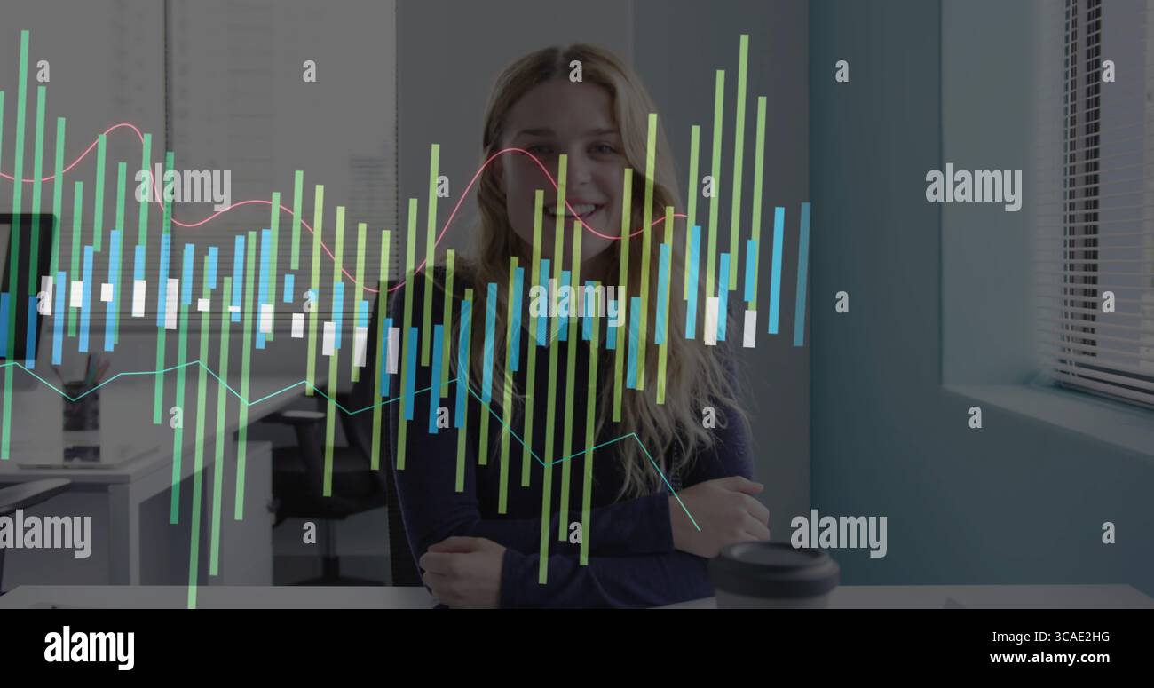 Woman reviewing business bar charts hi-res stock photography and images ...