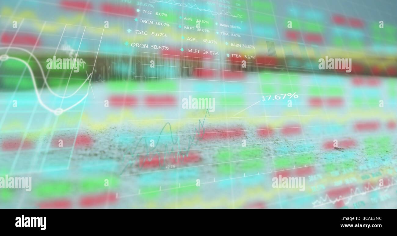 Transparent finance overlay projecting onto hi-res stock photography ...