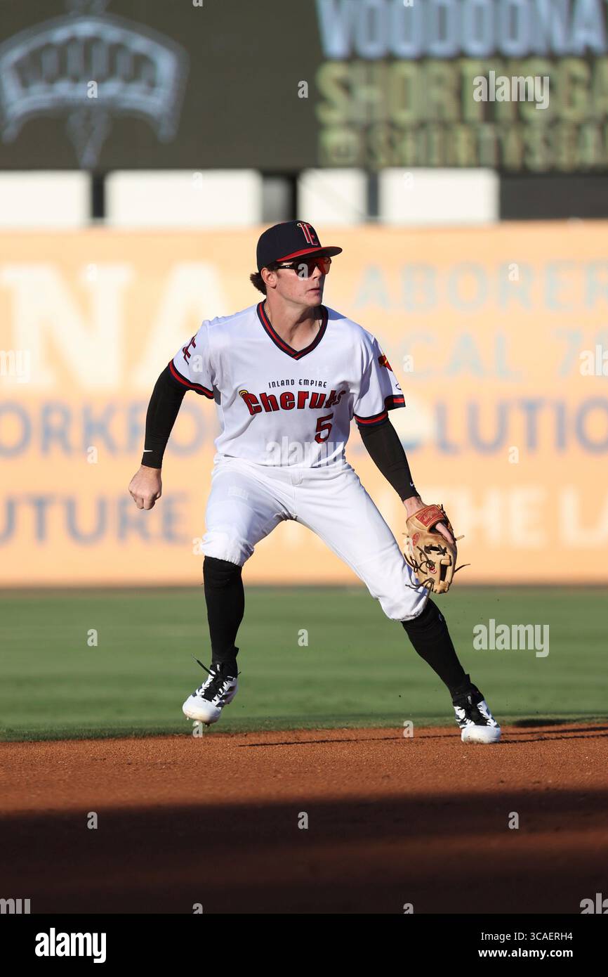 John Wimmer (5) of the Inland Empire Cherubs in the field against the ...