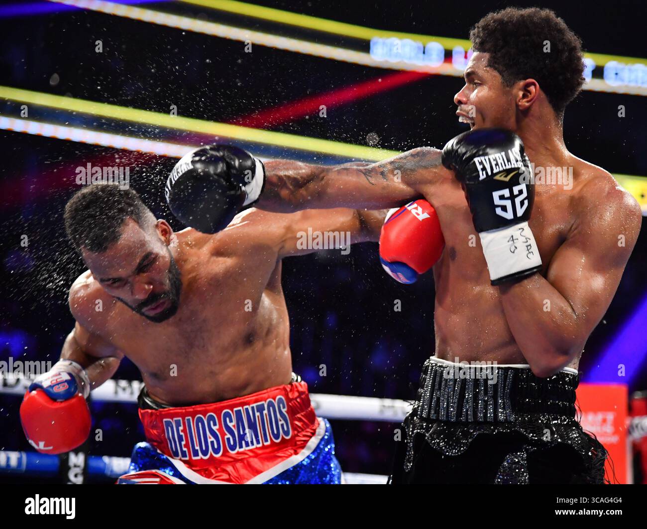 November 16, 2023, Las Vegas, Nevada, USA: SHAKUR STEVENSON (R) with a ...