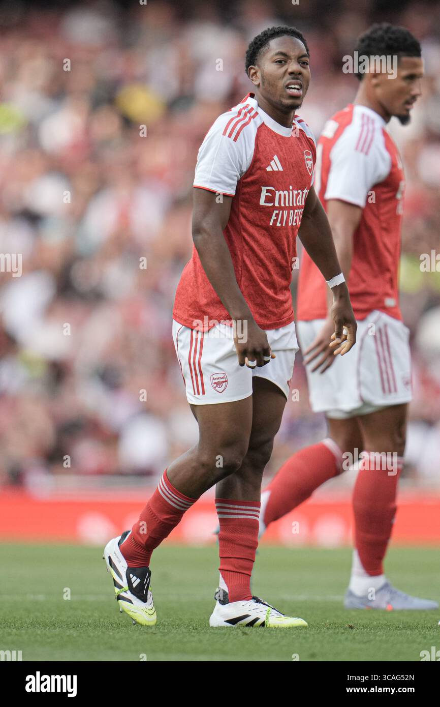 Myles Lewis-Skelly of Arsenal during the Pre-season friendly match ...