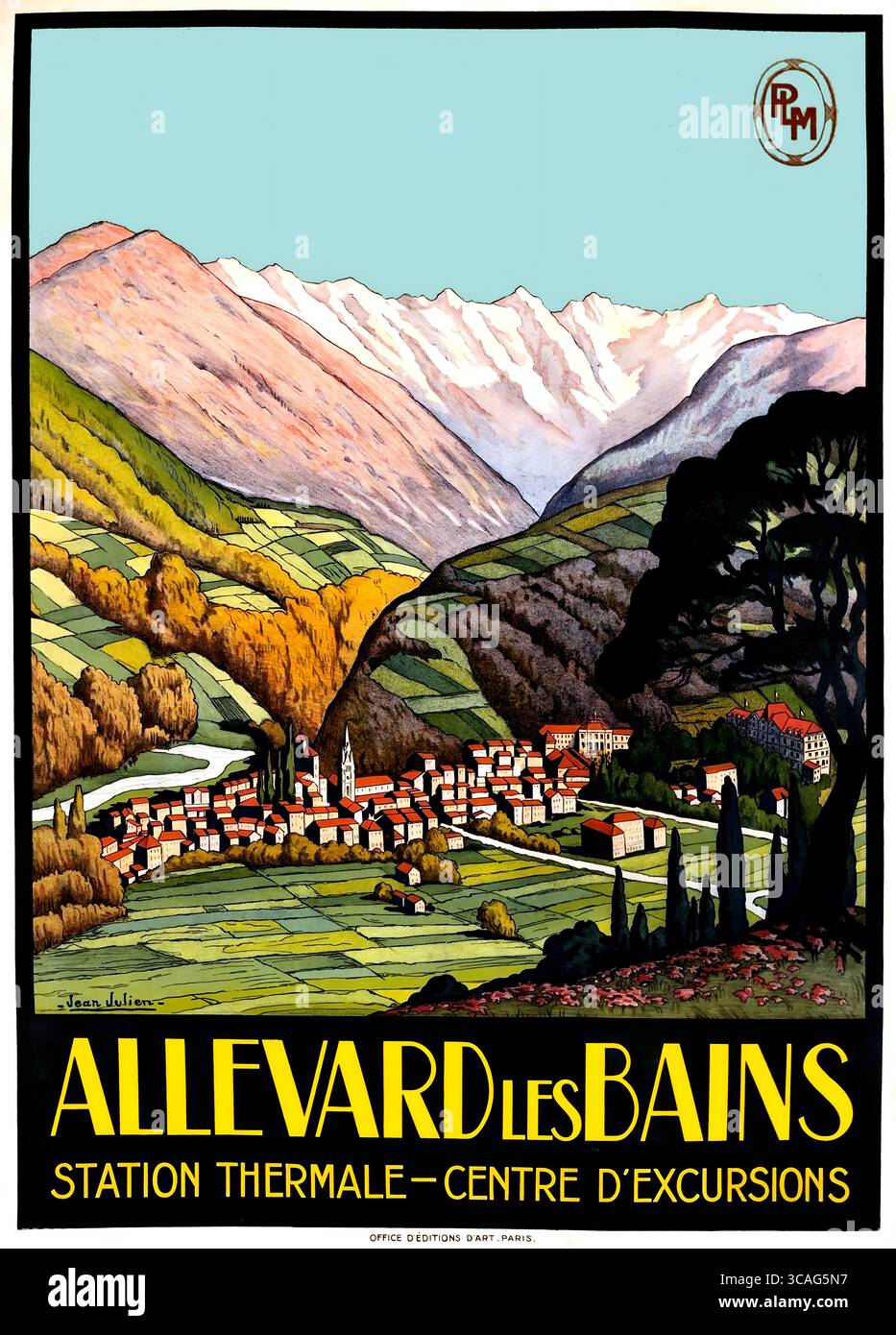 A gorgeous 1925 vintage travel poster for Allevard des Bains, in the ...