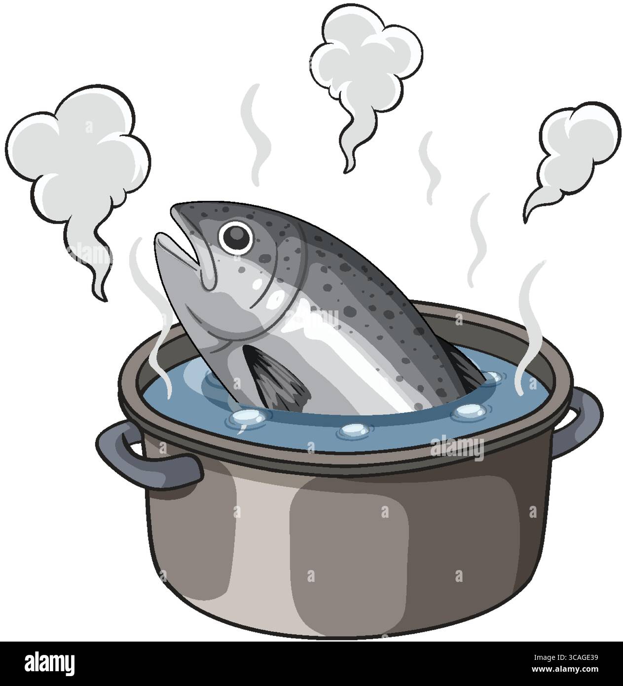Bubbles boiling water in saucepan Stock Vector Images - Alamy