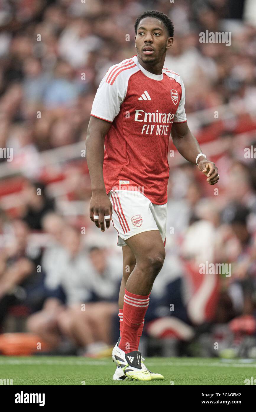 Myles Lewis-Skelly of Arsenal during the Pre-season friendly match ...