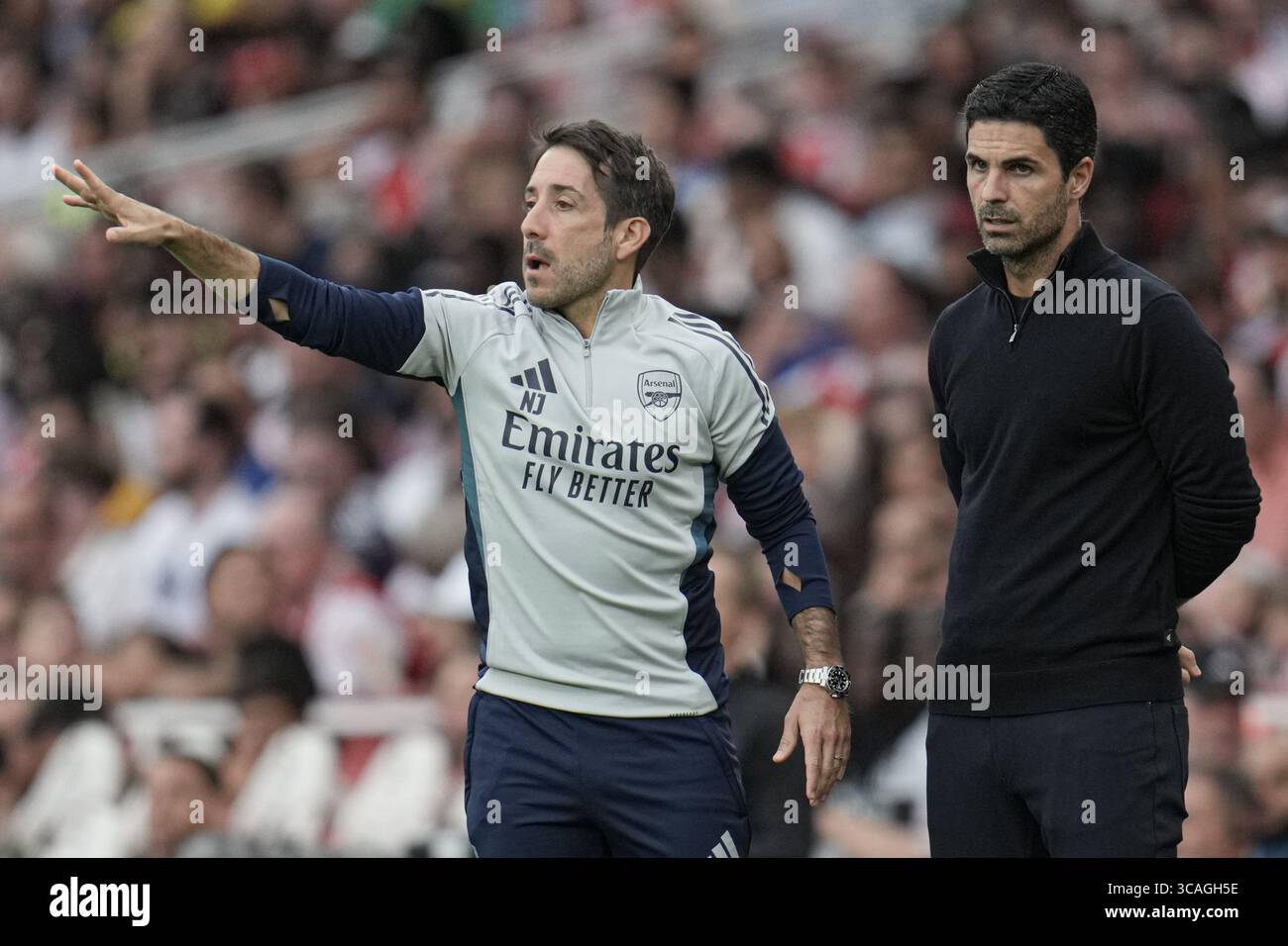 Mikel Arteta manager of Arsenal and Nicolas Jover during the Pre-season ...