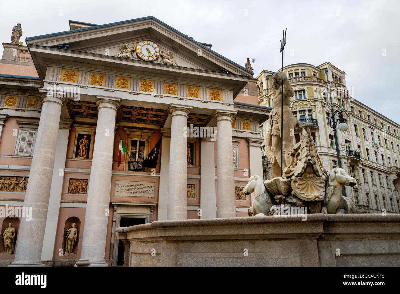 Italian Liberty style curved Palazzo della Borsa Nuova in Trieste ...