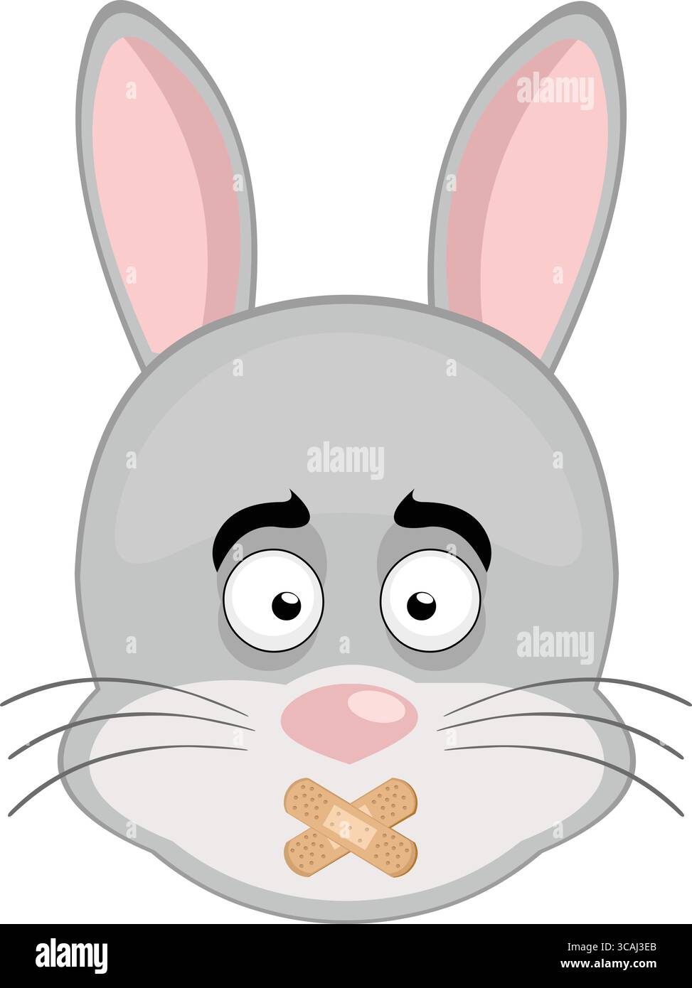 vector illustration emoticon character face rabbit rodent animal, with ...