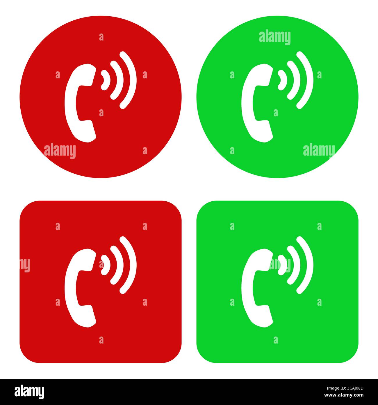 Phone call accept and decline icon set. Vector illustration Stock ...