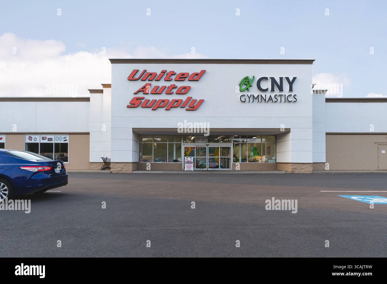 Dewitt, NY - Jul 30, 2025: Ultra-wide view of United Auto Supply, is a family-owned and operated ...