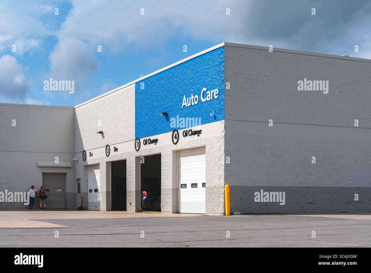 Rome, NY - Jul 20, 2025: Close-up view of Walmart Supercenter Auto Care ...