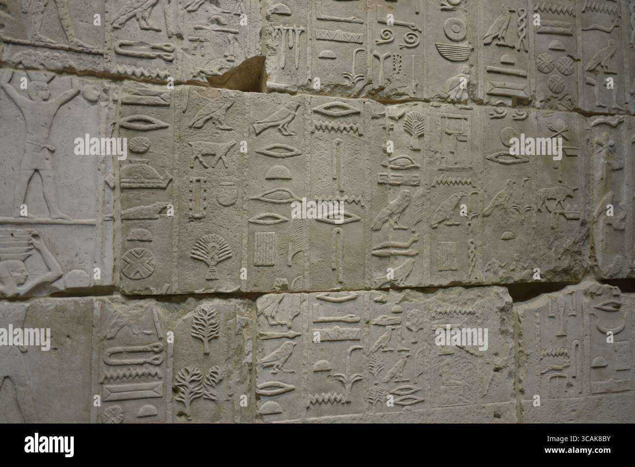 Egyptian stone bricks with carvings Stock Photo - Alamy