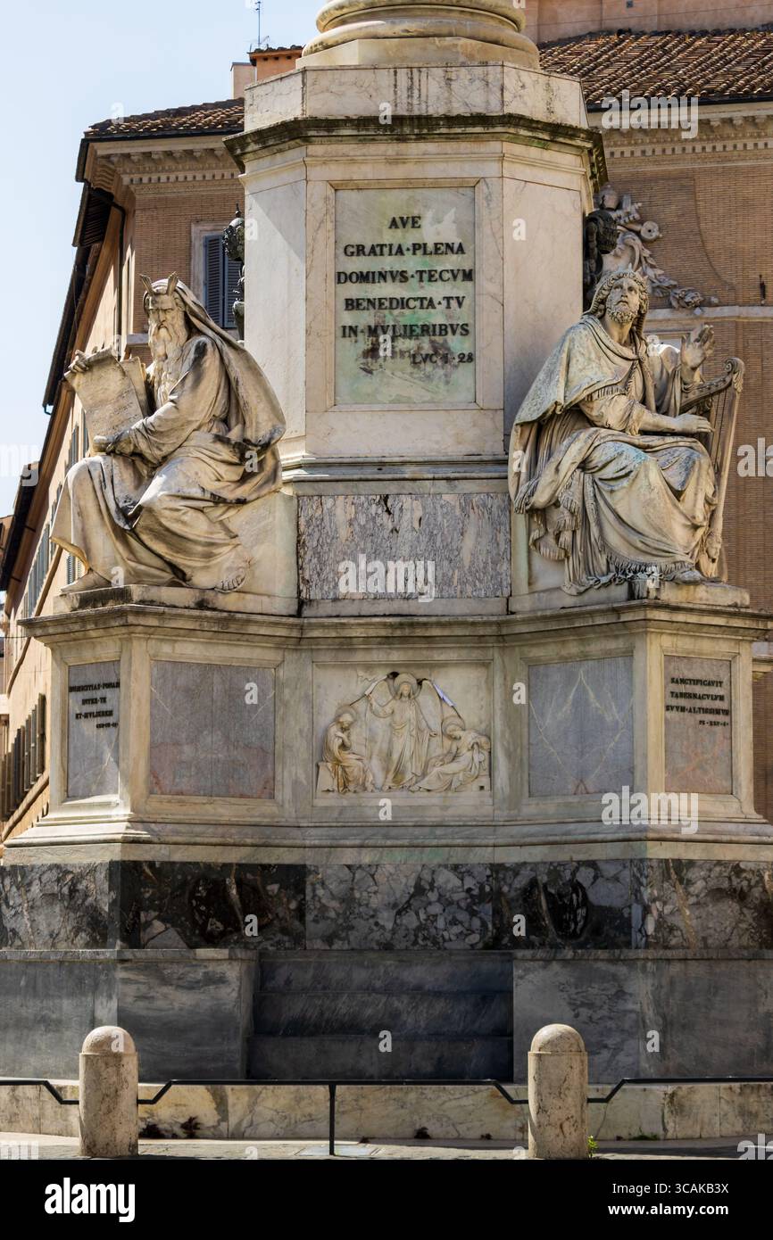 Column of the Immaculate Conception, Moses and King David Stock Photo ...