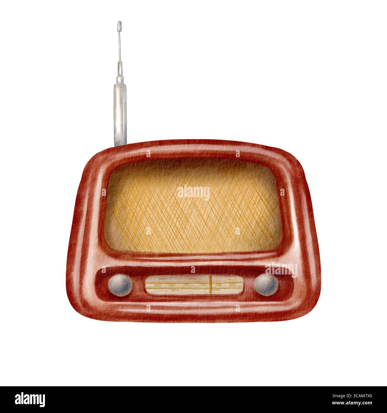 Vintage red radio 1950s wireless,nostalgic mid-century design.Retro ...