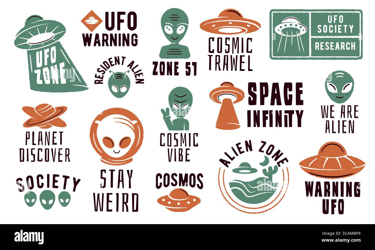 Set space mission logo Cut Out Stock Images & Pictures - Alamy