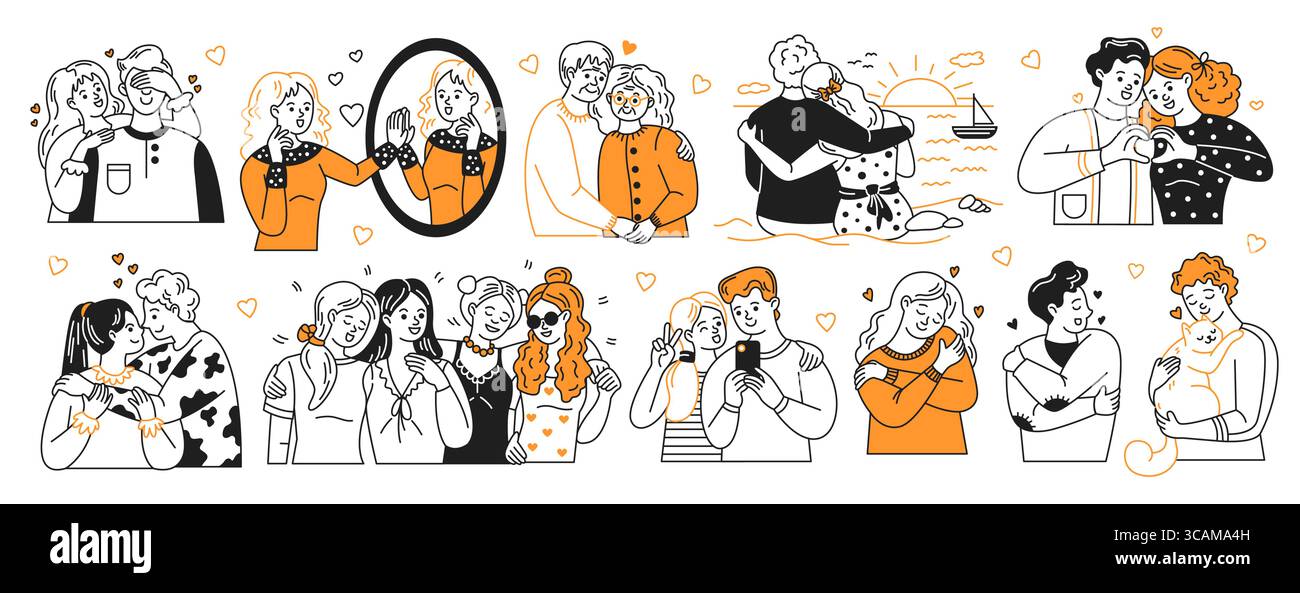 Happy interactions Stock Vector Images - Alamy