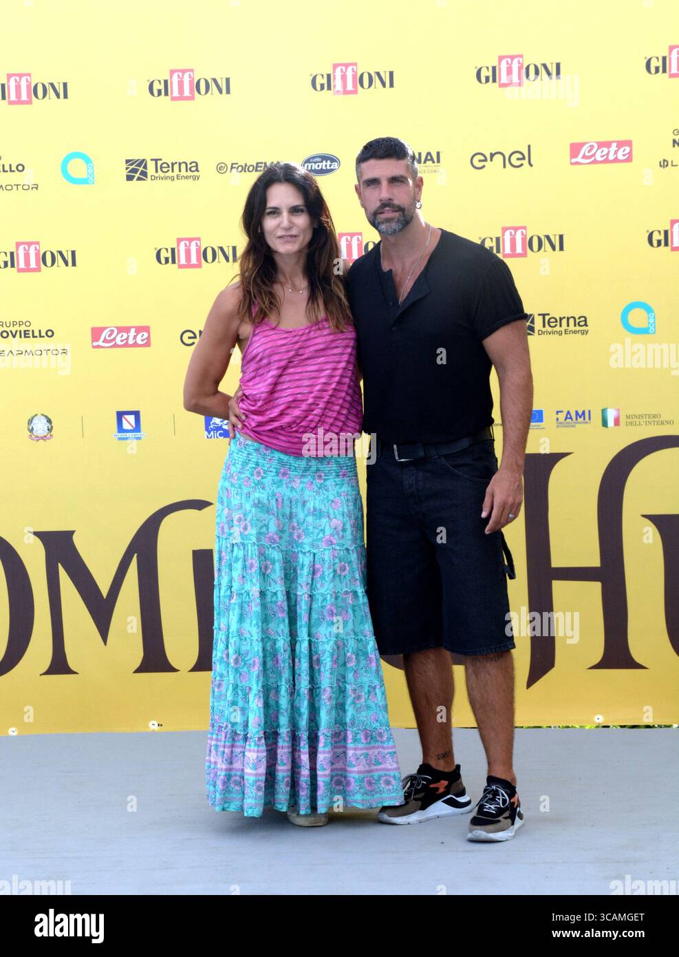 GIFFONI VALLE PIANA,ITALY - July 19,2025 : Roberta Mastromichele and Gilles Rocca attends ...