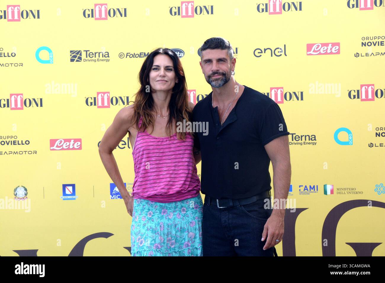GIFFONI VALLE PIANA,ITALY - July 19,2025 : Roberta Mastromichele and Gilles Rocca attends ...