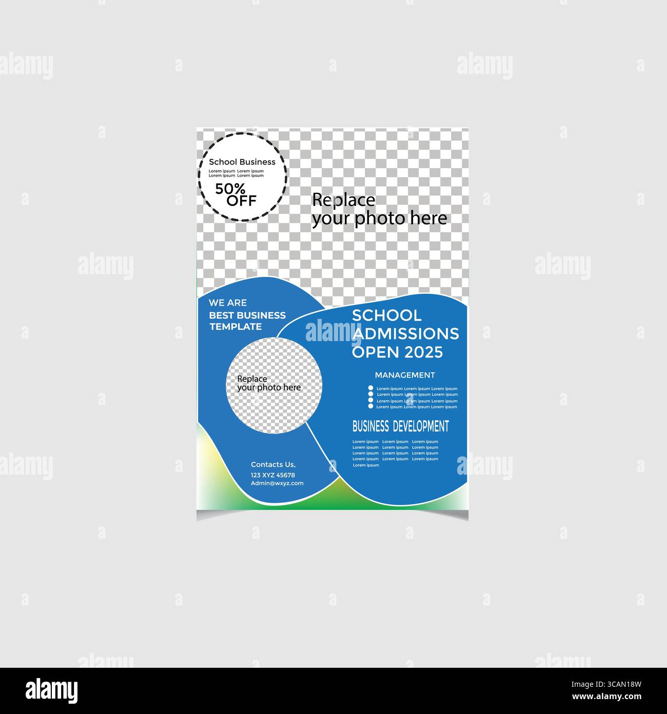 Modern School Admissions Flyer Template, or This is a vibrant, modern ...